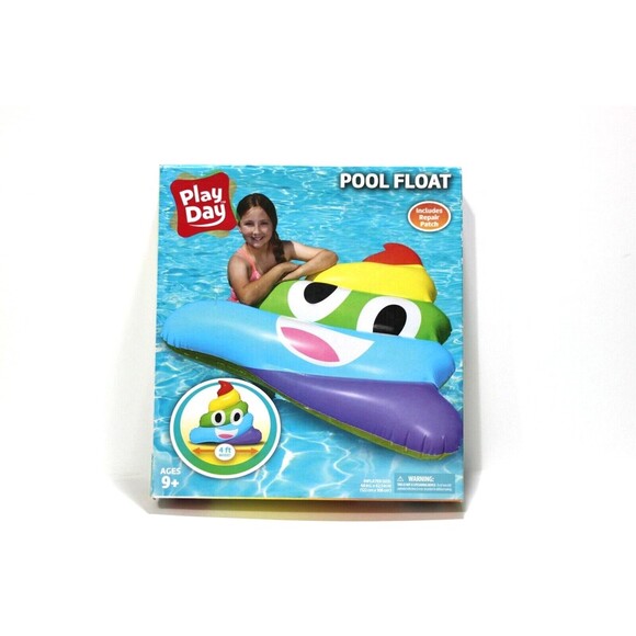 Play Day | Toys | Play Day Pool Float Inflatable Rainbow Emoji Poop ...